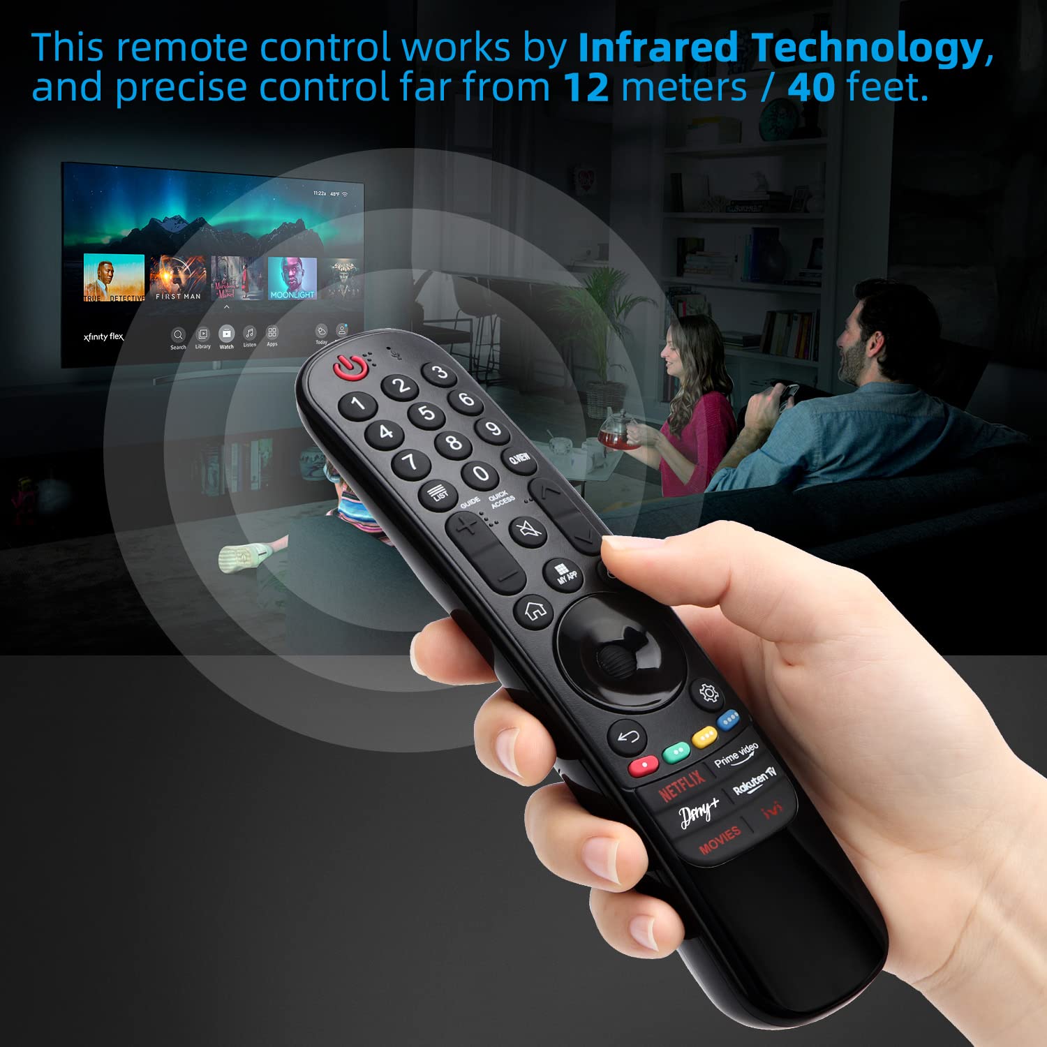 Gvirtue Universal Remote Control for LG Smart TV Magic Remote, Replacement for All LG LED OLED LCD Smart TVs, with Buttons for Netflix, Prime Video, Disney Plus, Rakuten TV