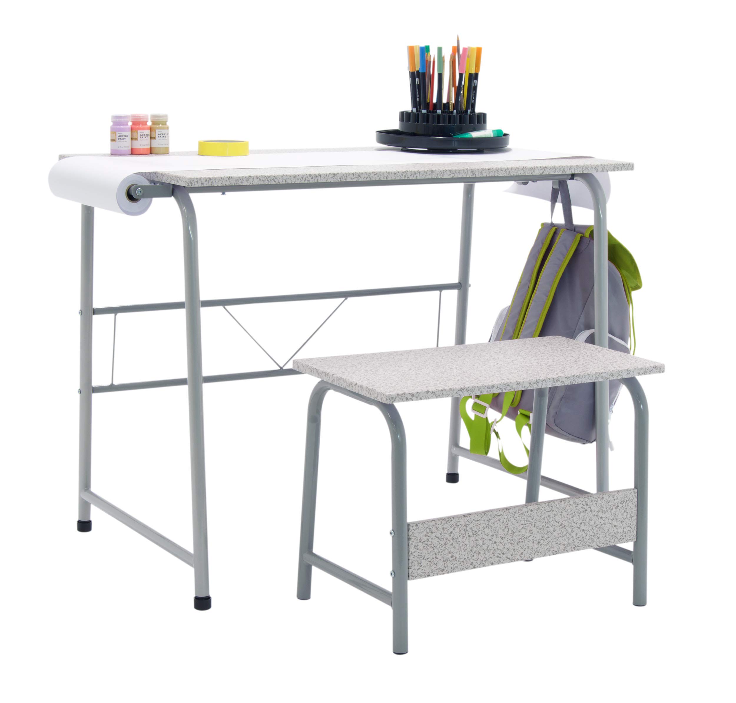 SD Studio Designs Project Center, 55128 Craft Table Play Desk with Bench, Grey, 37.75"W x 21.75"D x 28"H,Grey