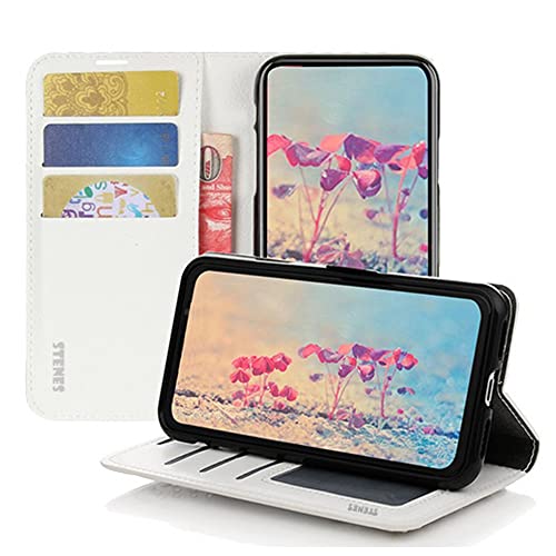 STENES Bling Wallet Phone Case Compatible with Samsung Galaxy Z Fold 2 5G Case - Stylish - 3D Handmade Crown Flowers Design Leather Cover with Ring Stand Holder [2 Pack] - Black