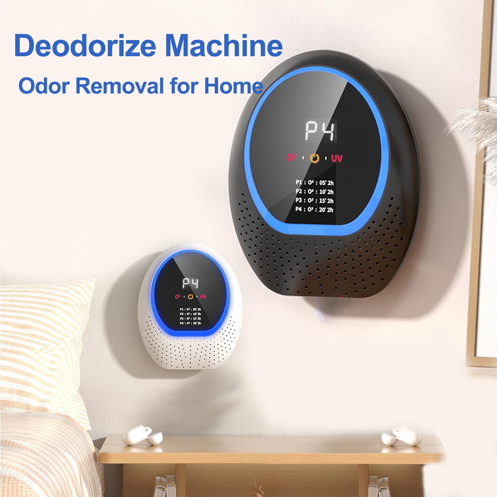KLVEU Air Purifier for Home,Odor Eliminator Machine for Bedroom,Kitchen,Bathroom and Pets, Odors Removal for New House and Second-Hand Smoke (white), small