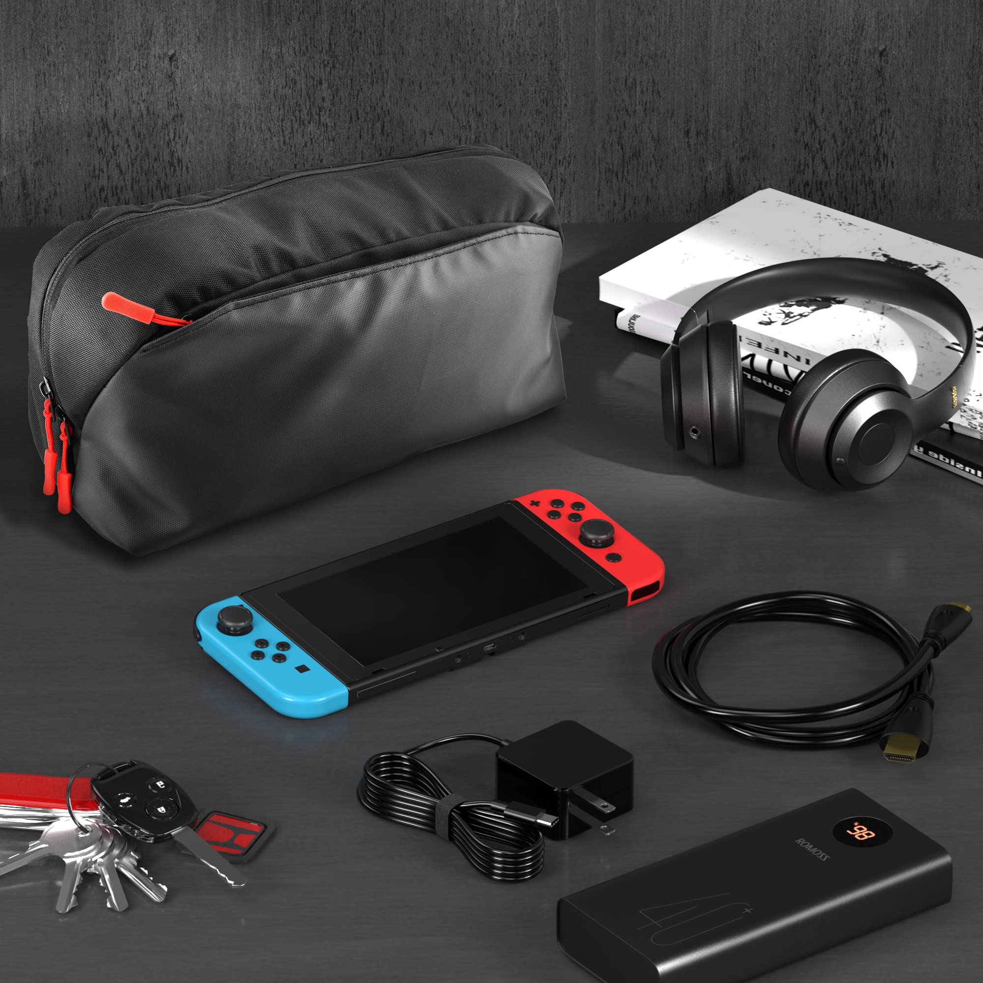 heclynis Carrying Bag for Nintendo Switch, Lightweight Carrying Case for Nintendo Switch OLED, Padded Shoulder Bag Travel Case Storage Case for Steam Deck Nintendo Switch Console