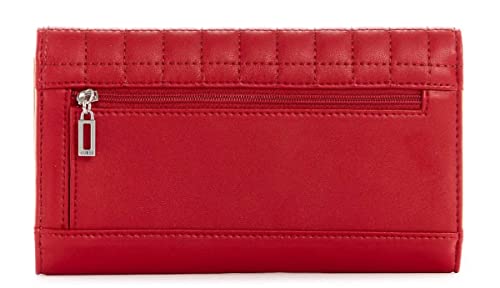 GUESS Women's Quilted Large Wallet Clutch Bag - Red