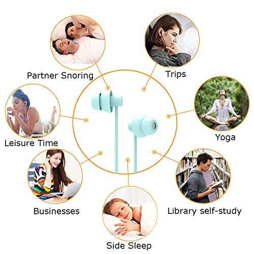 Sleep Soundproof Earbuds Headphones, Noise Isolating Soft Earbuds for Sleeping, Nighttime, Insomnia, Side Sleeper, Snoring, Travel, Meditation & Relaxation (Light Green)