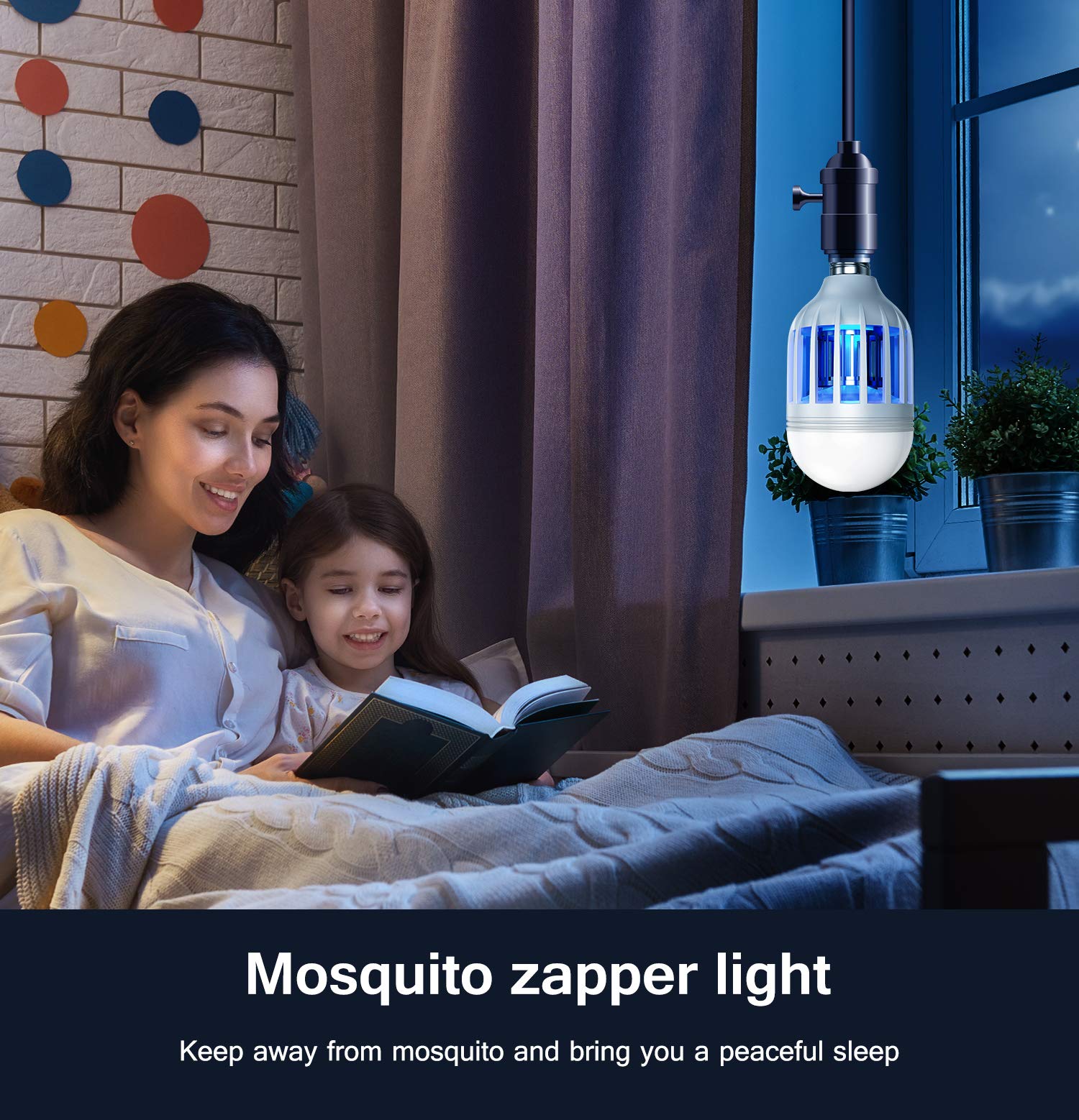 Forhimn Bug Zapper Light Bulb, 2 in 1 Mosquitoes Killer Lamp Led Electronic Insect & Fly Killer, Porch Light for Entryway, Doorway, Corridor, Balcony and Patio (White)