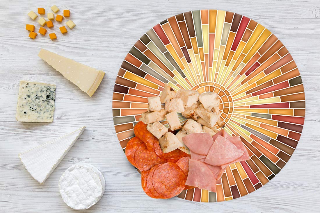 HASTA LA RAIZ | Mexican Handmade Cheese Board covered with resin. Ideal for Charcuterie Platter & Serving Tray. Model: Italian Orange.