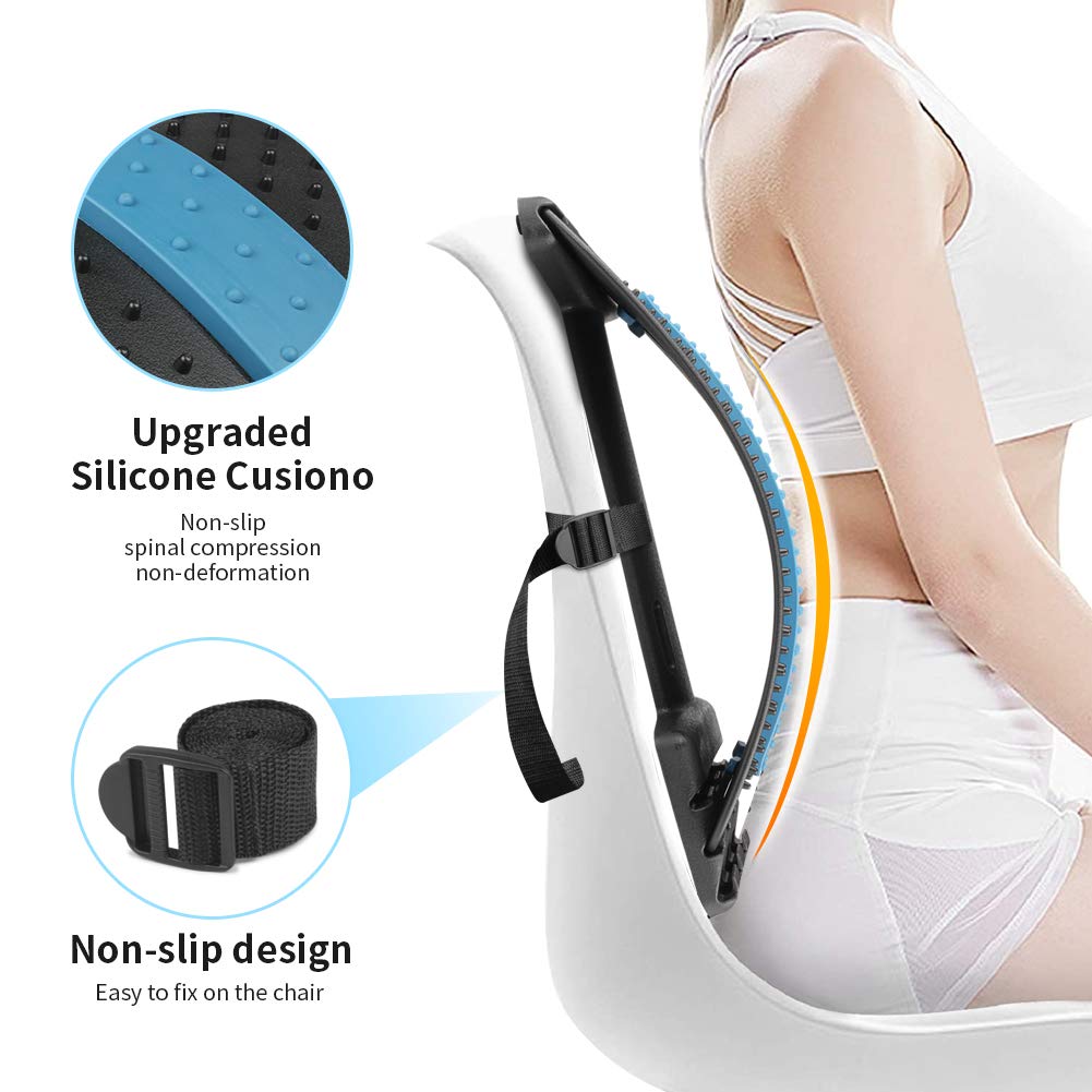 GES Back Stretcher Neck Stretcher Set of 2, Lumbar Support for Lower Back Pain Relief & Spine Deck for Cervical Pain Relief - Back Massager Spine Stretcher for Herniated Disc pain relief Sciatica