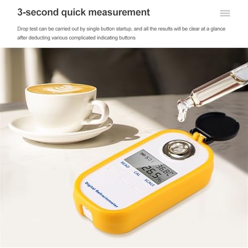 KYKYK Refractometer, 2-in-1 Auto Refractometer for Coffee Hydrometer Brix TDS Concentration Meter Tester Detector Digital Measure Coffee Sugar Meter for Fruit, Homebrewing, Juice, Vegetables