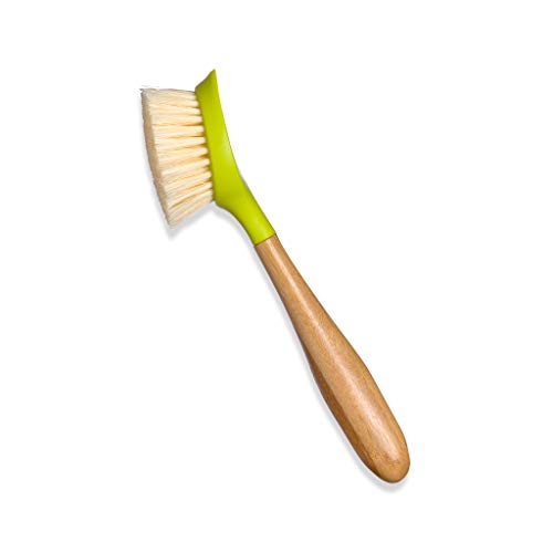 Full Circle Be Good Bamboo Handle Dish Brush β Sustainable Kitchen Cleaning with Tough Bristles - Natural Dish Scrubber & Cast Iron Cleaner - Long Handle Brush for Dishes, Pots, and Pans, Green