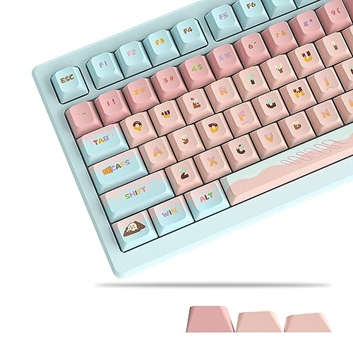 XVX PBT Keycaps Pink Cute Keycaps, 5-Side Dye-Sublimation Custom Keycaps Cherry Profile 144 Keys Keycaps Set for 61/64/68/84/87/100/104/108 Cherry MX Mechanical Keyboard