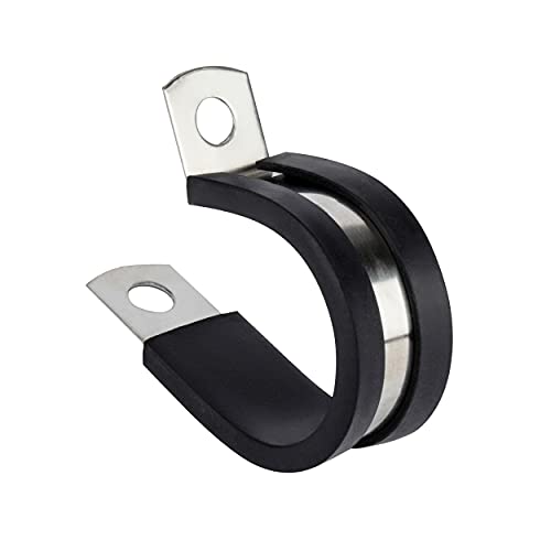 ISPINNER 36pcs 3/8 Inch Stainless Steel Cable Clamp, Rubber Cushioned Insulated Clamp, Metal Clamp, Tube Holder for Tube, Pipe or Wire Cord Installation (3/8 Inch)