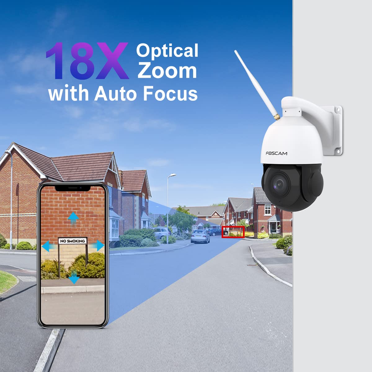FOSCAM SD2X 18X Optical Zoom Surveillance Camera and VZ4 4MP Outdoor Security WiFi Camera