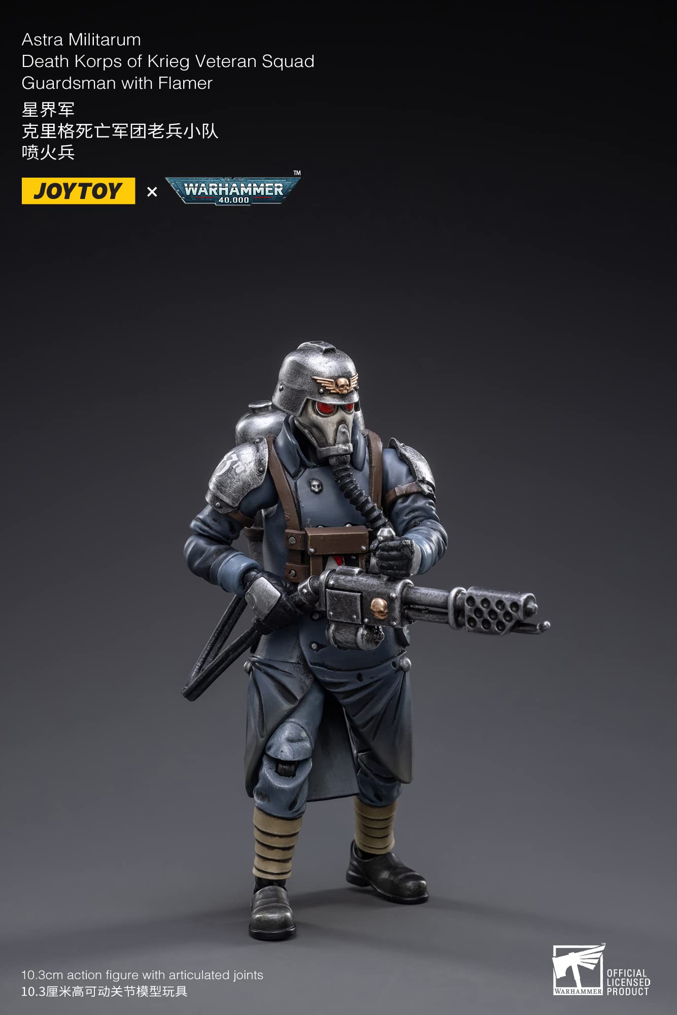 HUAXI DARK SOURCE(HAINAN)TECH JoyToy Death Korps of Krieg Veteran Squad Guard Flamer 1:18 Scale Action Figure, Multicolor