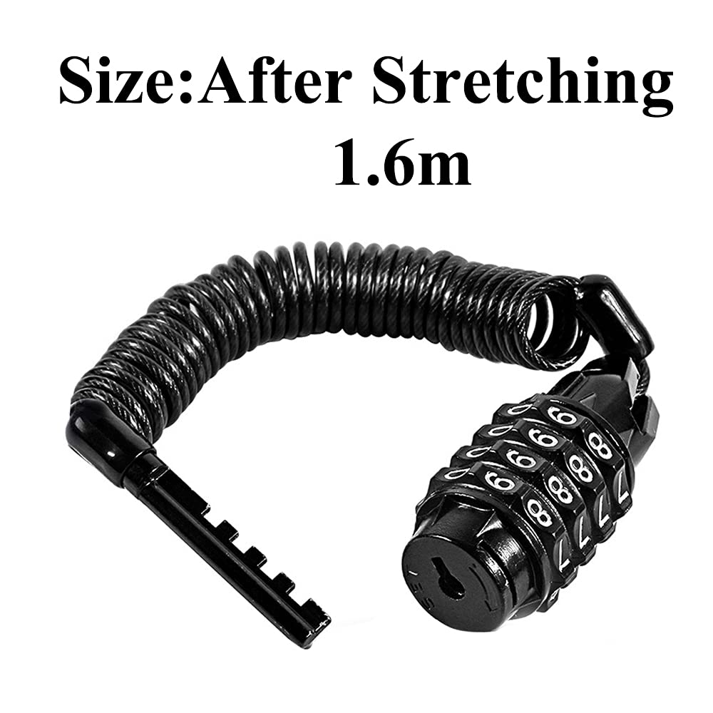 HUAZEXINX 4-Digit Resettable Security Bicycle Lock, Black, Combination Lock, Anti-Theft, Resettable
