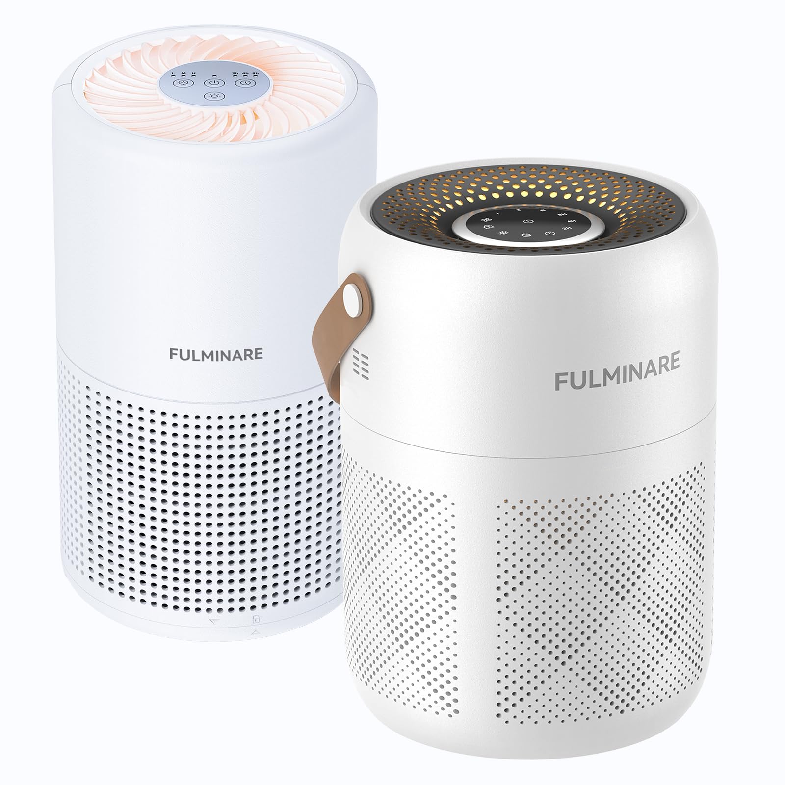 FULMINARE Air Purifiers for Bedroom, H13 True HEPA Air Purifiers for Home, Pets, Office, Quiet Small Air Filters, 2 Pack (P07+P05)