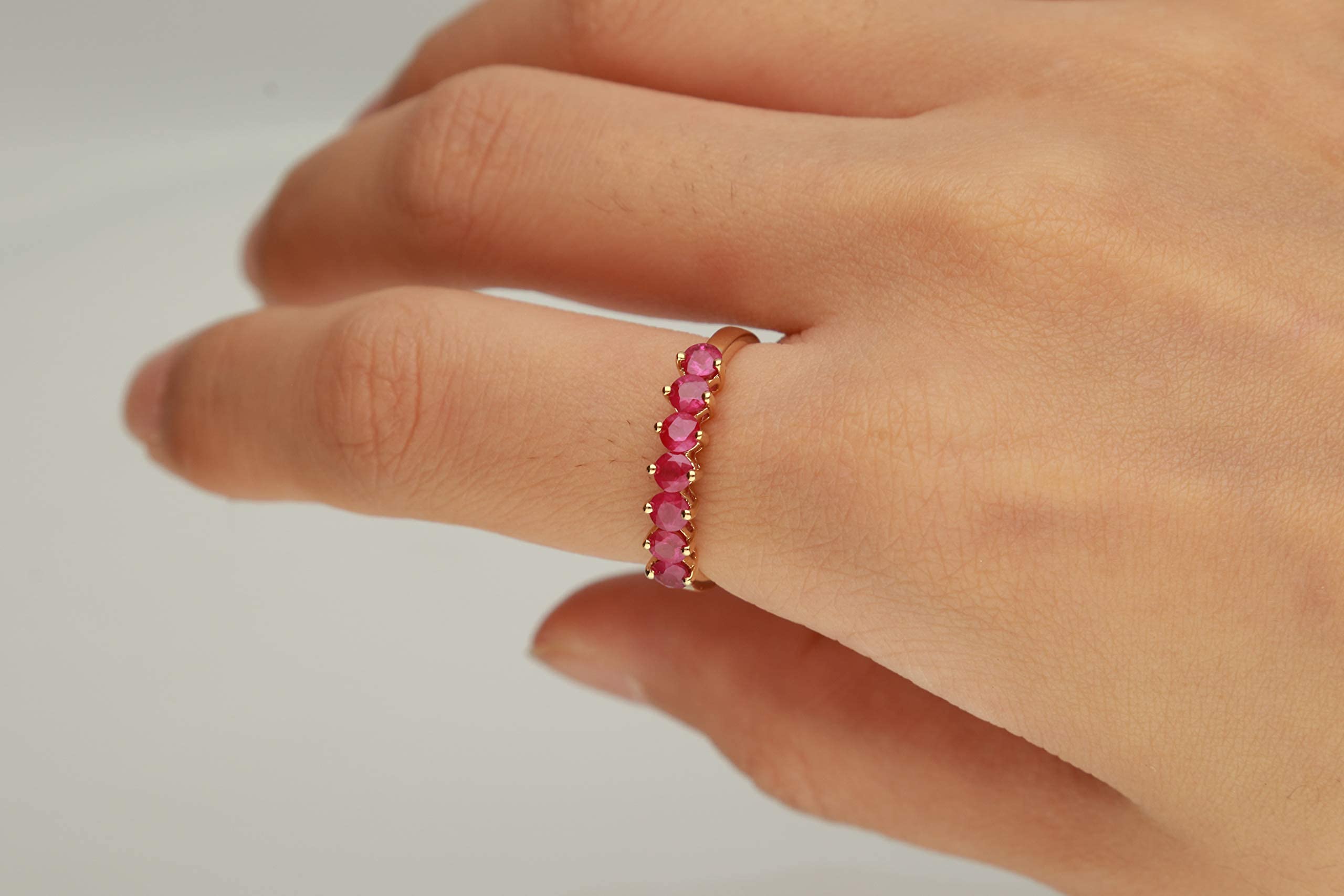 Gin & Grace 14K Yellow Gold Mozambique Genuine 1.74 Ct Ruby Ring for women | Ethically, authentically & organically sourced (Round) shaped Ruby hand-crafted jewelry for her