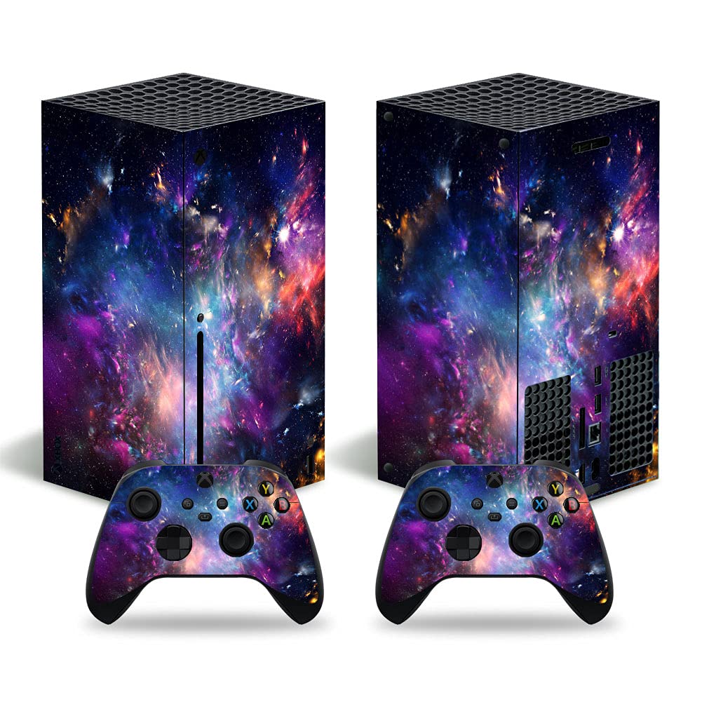 FOTTCZ Vinyl Skin for Xbox Series X Console and Controllers, Sticker Decal Protect Xbox Series X Devices - Nebula Collision