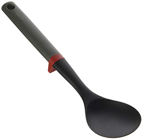 Joseph Joseph Duo Solid Spoon with Integrated Tool Rest,Black/Gray
