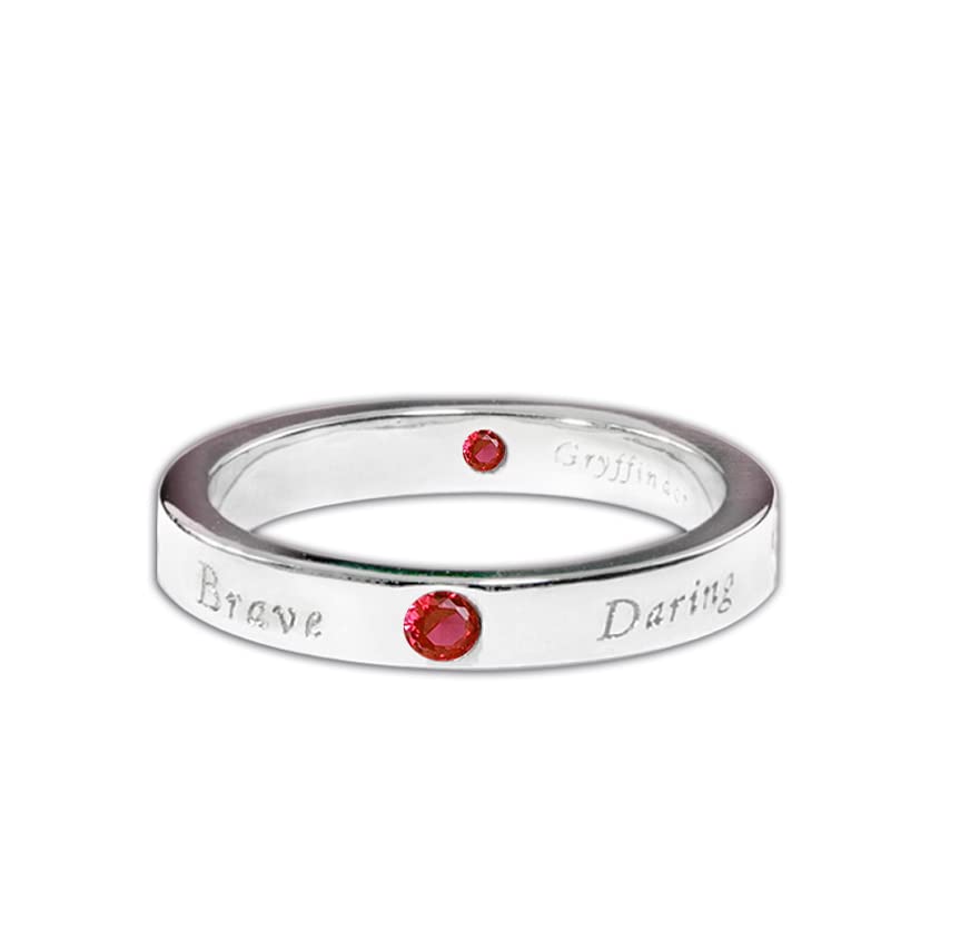 Harry Potter Women's 925 Sterling Silver, Gryffindor Hogwarts House Ring Jewelry Gifts, Size 6, Style 1
