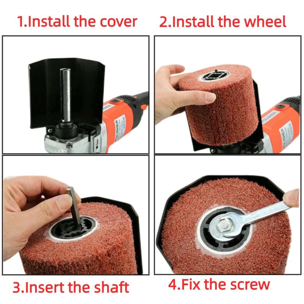 HaTur Electric Burnishing Polishing Machine Handheld Wheel Polisher Sander Wire Drawing Machine for Stainless Steel Metal Wood, 110V 1400W, 8 Speed Adjustable