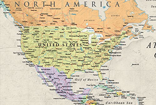 RMC 32" x 50" Classic United States USA and World Wall Map Set (Classic Edition)