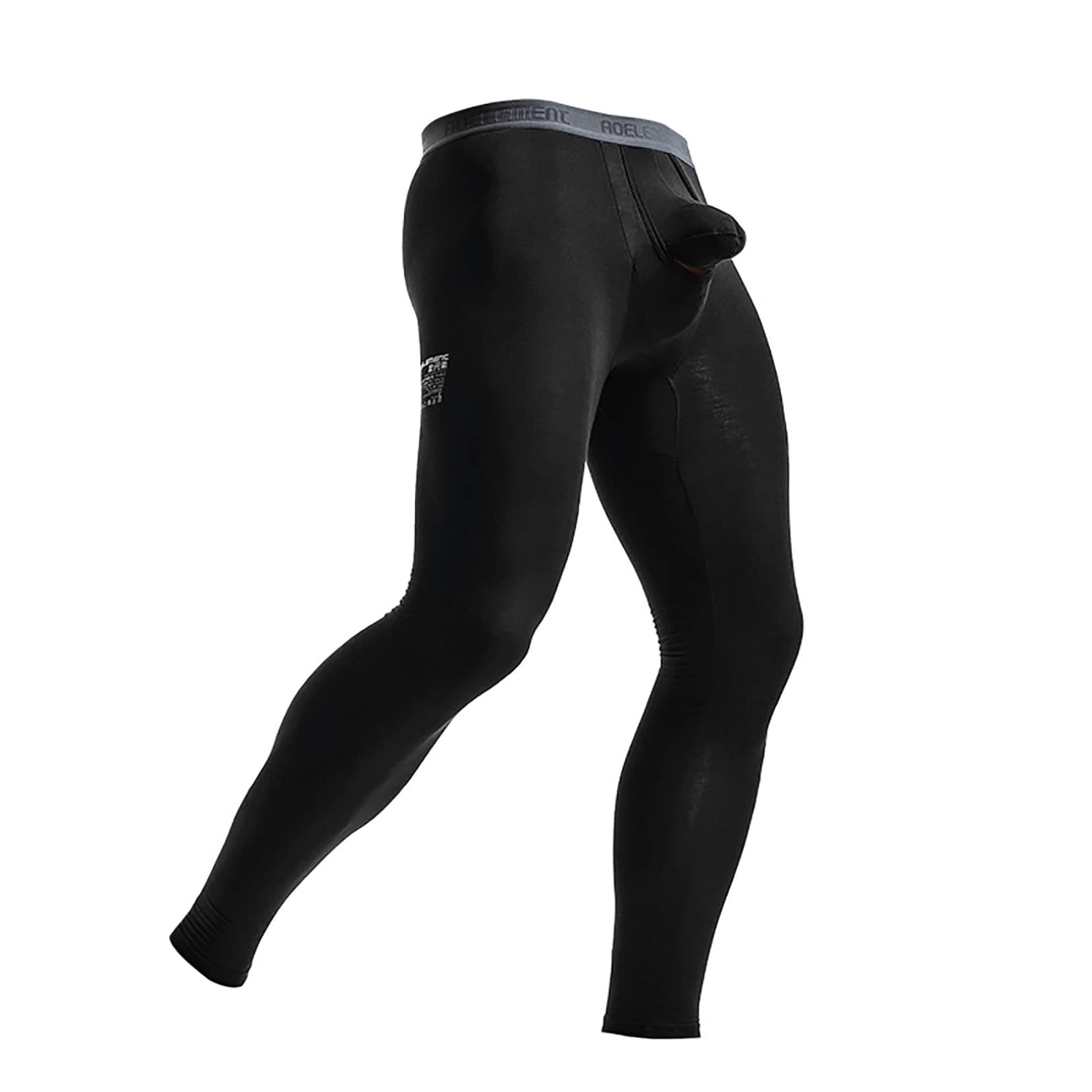 FEESHOW Men's Thermal Underwear Thermal Bottoms Magnetic Thermal Pants Modal Base Layer Bottoms Long Johns Pants Black XX-Large