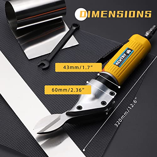 NEWTRY Upgrade Pneumatic Metal Shear Cutter 2-Blade Pneumatic Scissor Stainless Steel Sheet Metal Cutting Tools Industrial Air Cutter for Metal Sheet, Diamond Mesh(upgrade A)