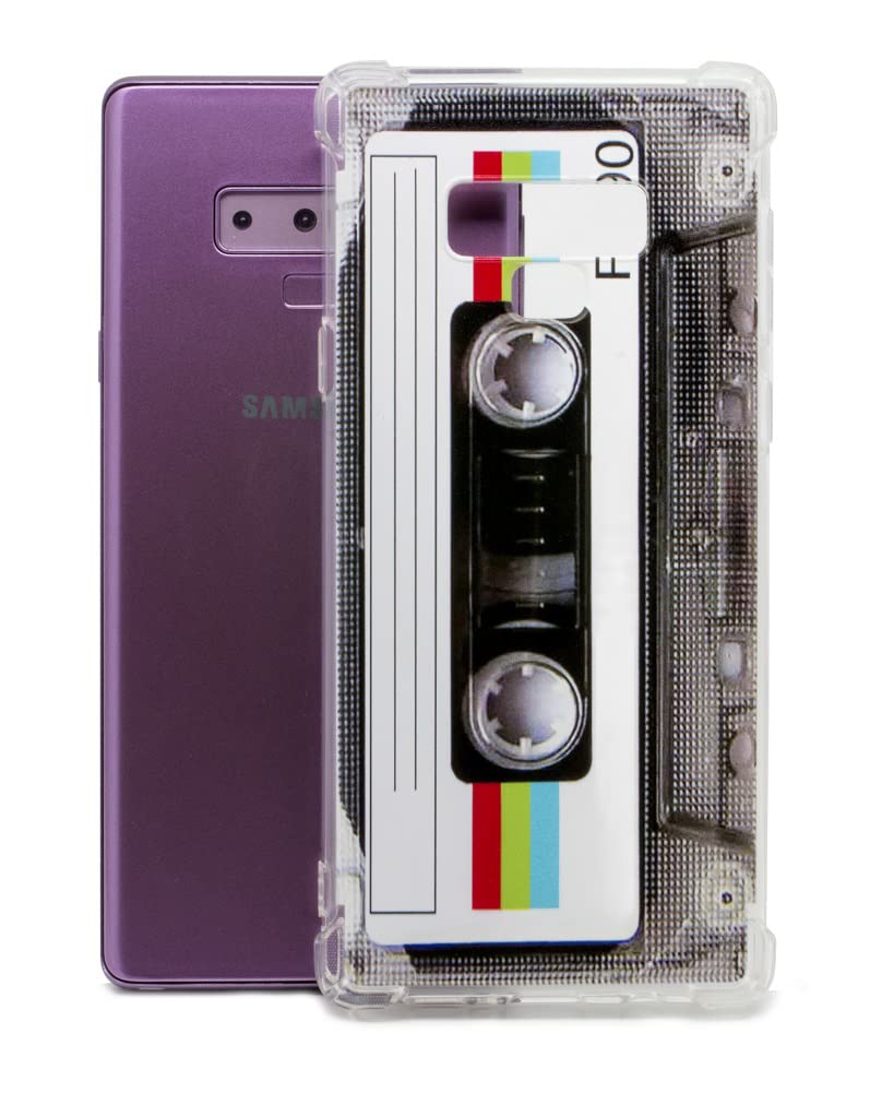 FAteamll Case for Galaxy Note 9,with Reinforced Corners TPU Soft Bumper Retro Cassette Tape Case Compatible with Samsung Galaxy Note 9