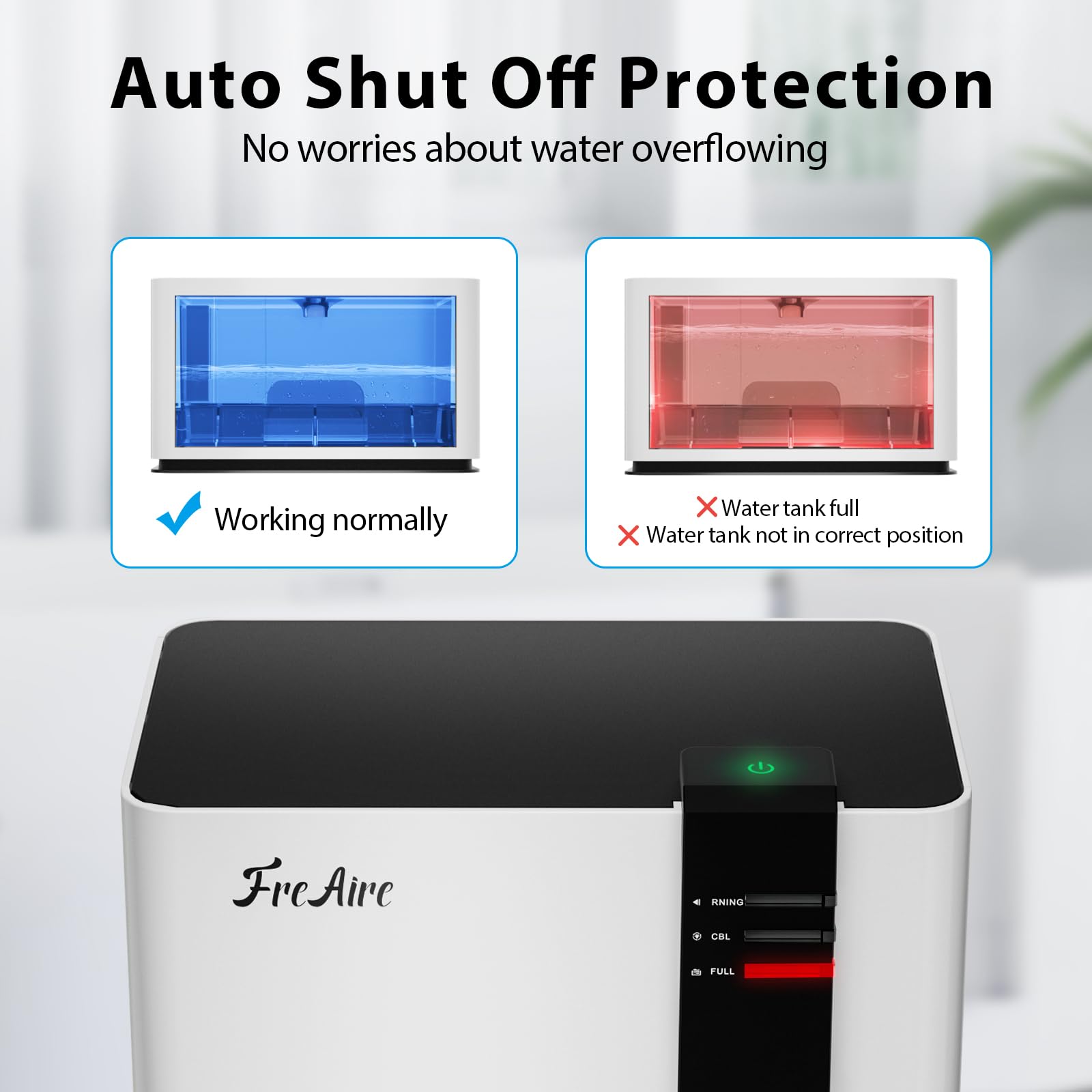 FreAire Dehumidifiers for Room, 88 OZ Water Tank