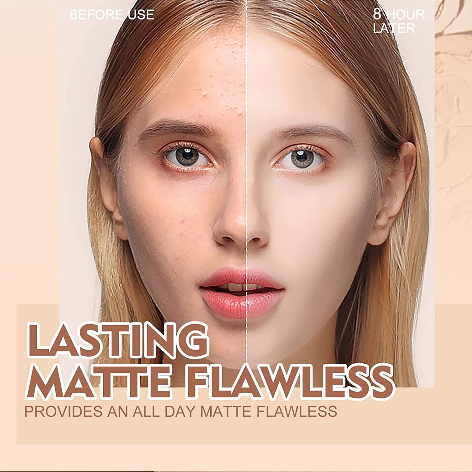 Oil Control Face Pressed Powder, Matte Smooth Setting Powder Makeup, Waterproof Long Lasting Finishing Powder, Silk Soft Mist Lightweight Face Cosmetics