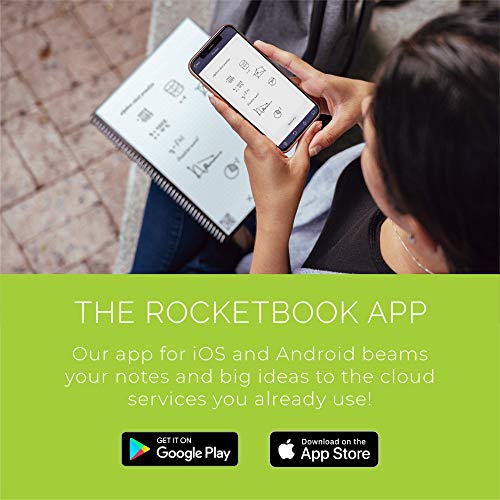 Rocketbook Matrix Graph Notebook - Eco-Friendly Reusable Notebook with 1 Pilot Frixion Pen & 1 Microfiber Cloth Included - Dark Blue, Letter Size (8.5" x11") (MTX-L-K-CDF)