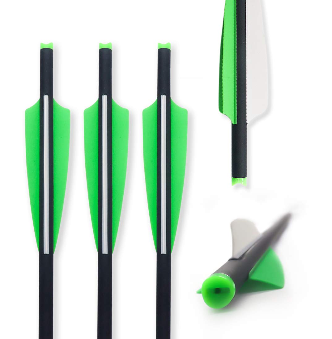 Feida 12 Packs Carbon Crossbow Bolts Arrows 20/22 Inches Hunting Arrows with Changeable Tips for Crossbow (22 Inches)