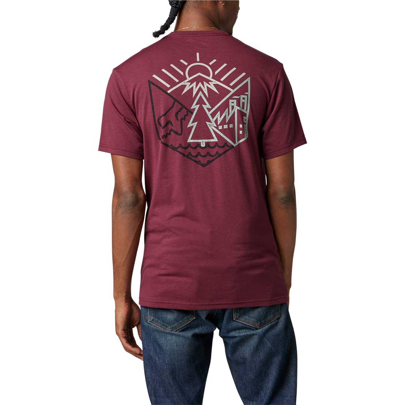 Fox Racing Caveaut Dri-Release Mens Short Sleeve T-Shirt Dark Maroon LG