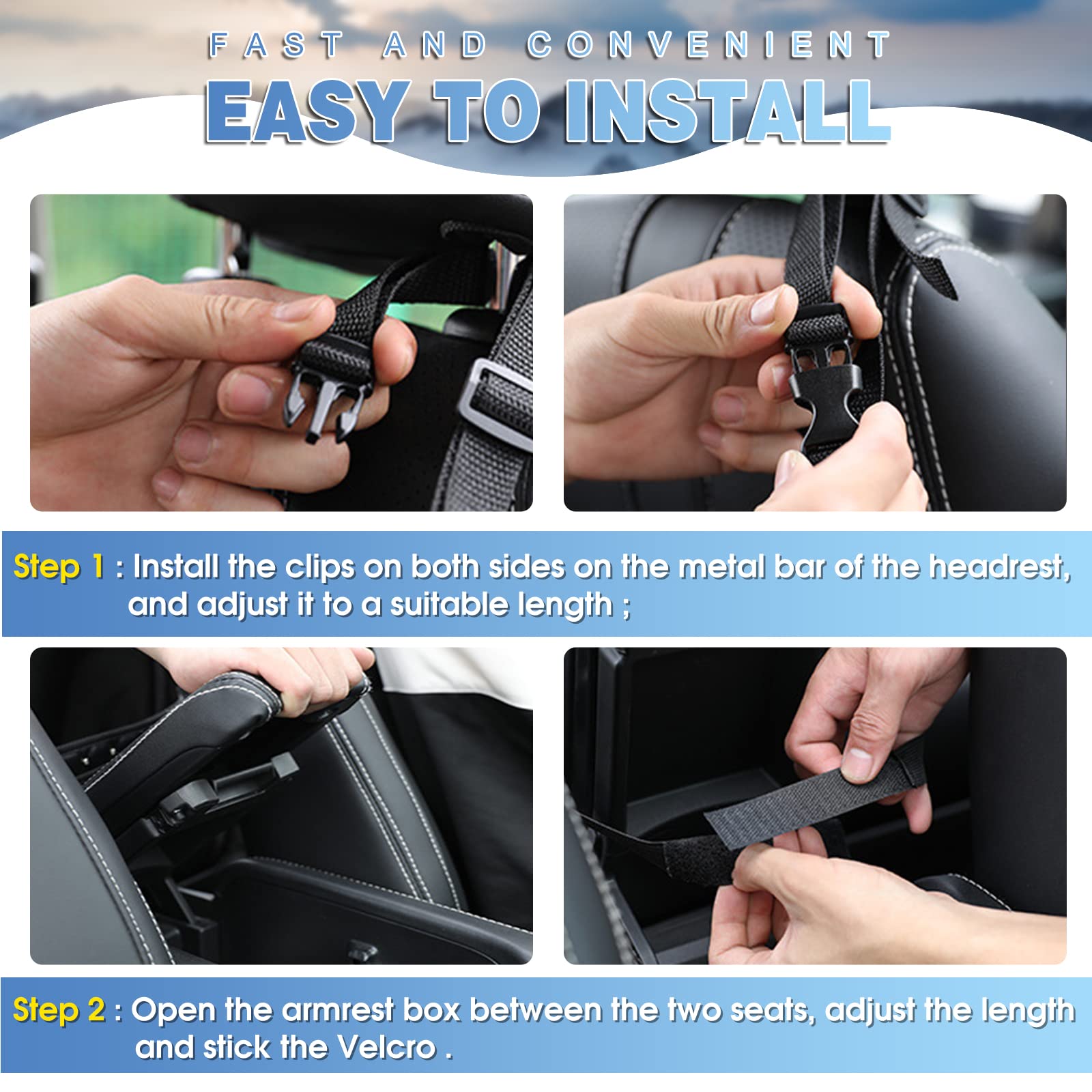 ElekTonny Bling Car Pocket Handbag Holder Between Seats,Front Seat Pet Barrier Net for Backseat Storage Car Interior Accessories for Women Black CO202304