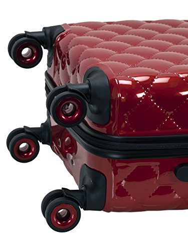 Rockland Quilt Hardside Expandable Spinner Wheel Luggage, Red, 3-Piece Set (20/24/28)