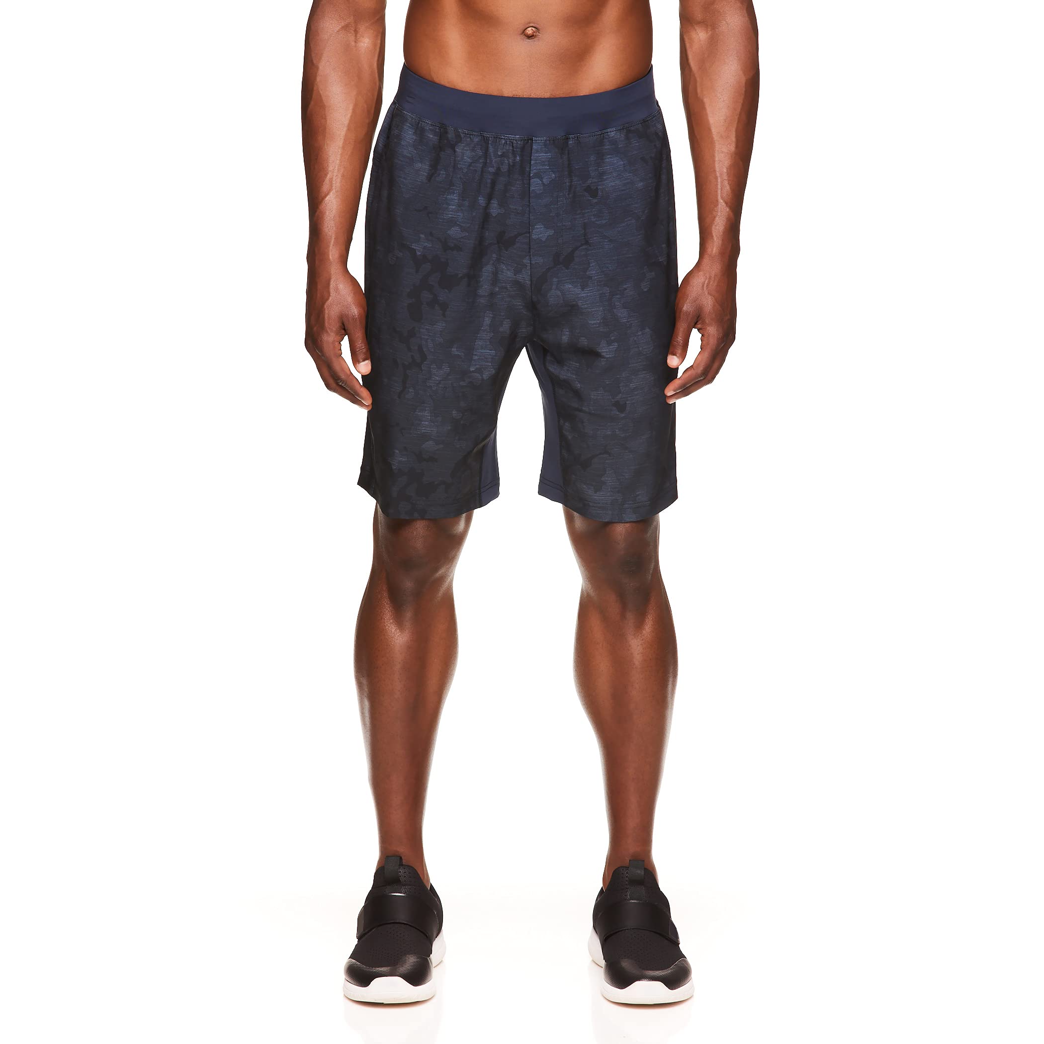 Gaiam Men's Yoga Shorts - Athletic Gym Running and Workout Shorts with Pockets - Warrior Black Camo, Small