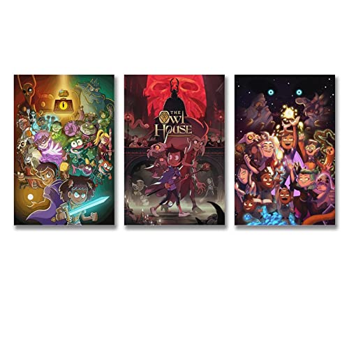The Owl House Set of 3 Anime Poster 90s Canvas Wall Art Room Aesthetic Decor Posters 12x18inch(30x45cm)-3pcs