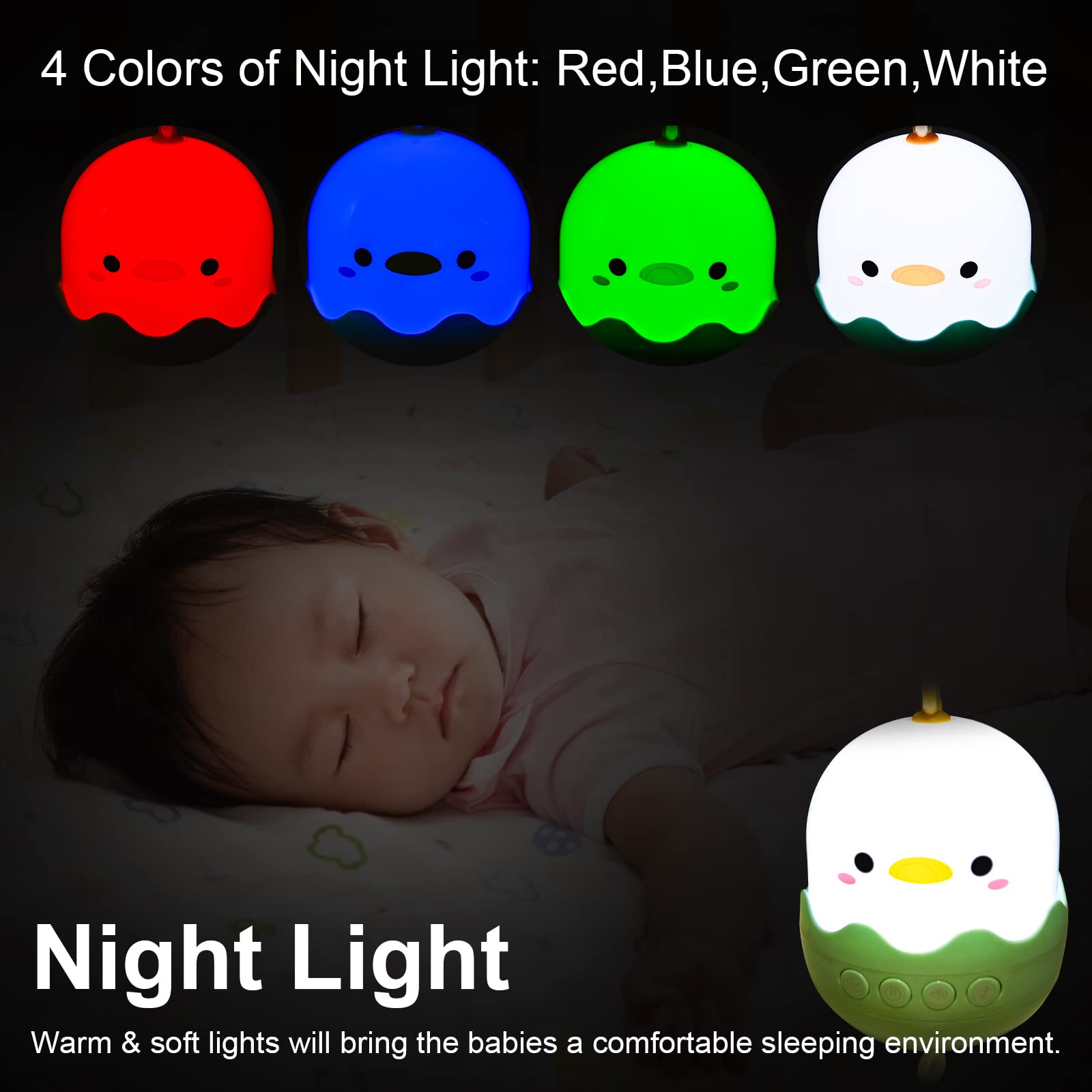 HOMETTER Baby Crib Mobile with Night Light, Musical Box, Volume Control, Nursery Crib Toys for Infant Sleep Soother