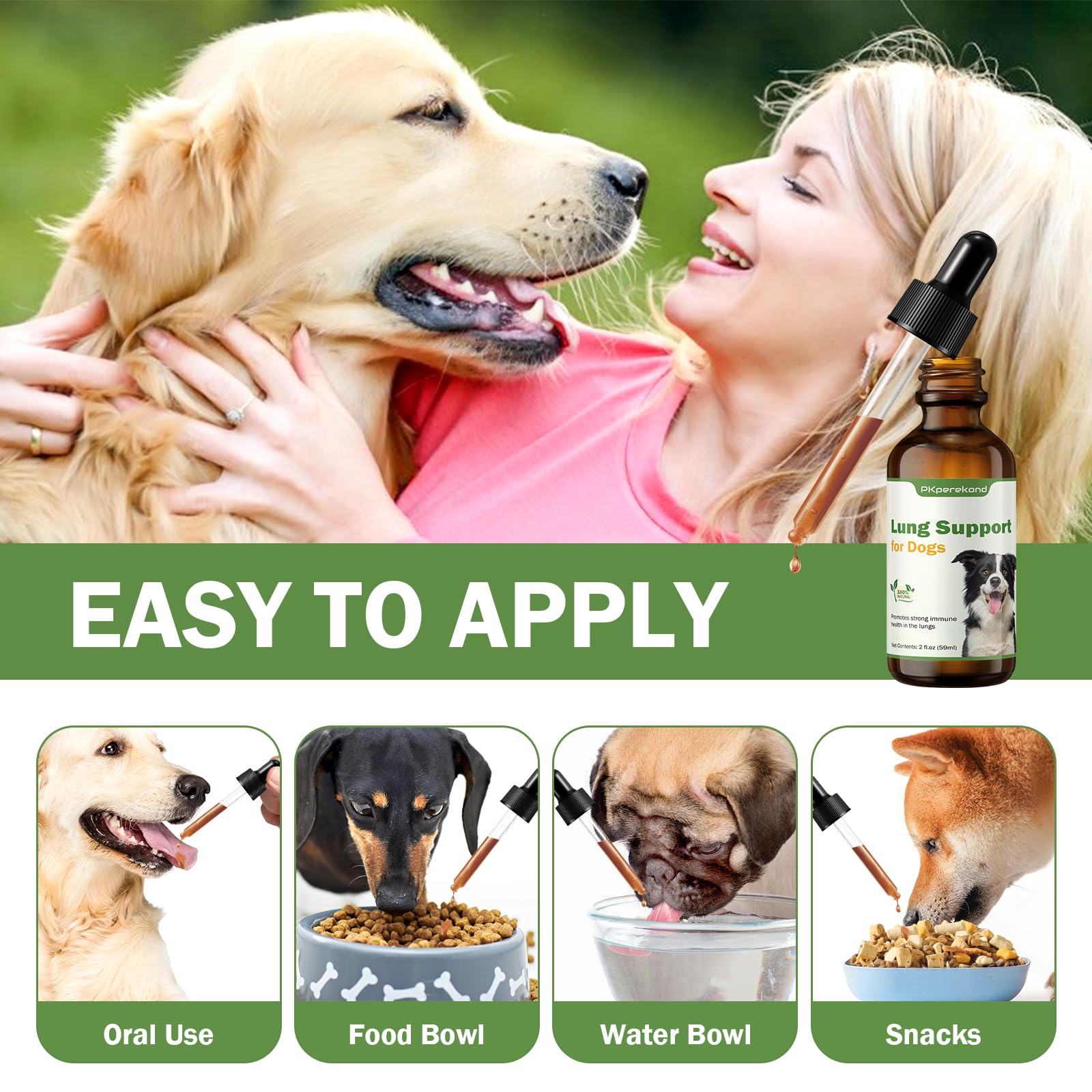 Lung Support for Dogs - Cough & Respiratory Health Support for Breathing- Immune Support, Easy Breathing, Natural Supplement for Dog Coughing, Wheezing - Promotes Lung Health