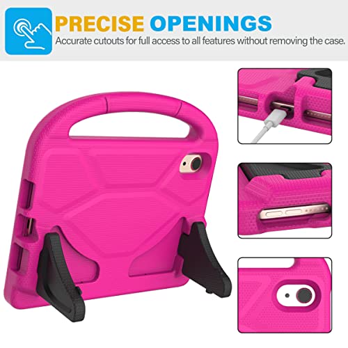 SUPLIK Kids Case for iPad Mini 6 (8.3-inch, 2021), iPad Mini 6th Generation Case for Kids, Built with Screen Protector, Durable Shockproof Protective Cover with Handle Stand, Pink