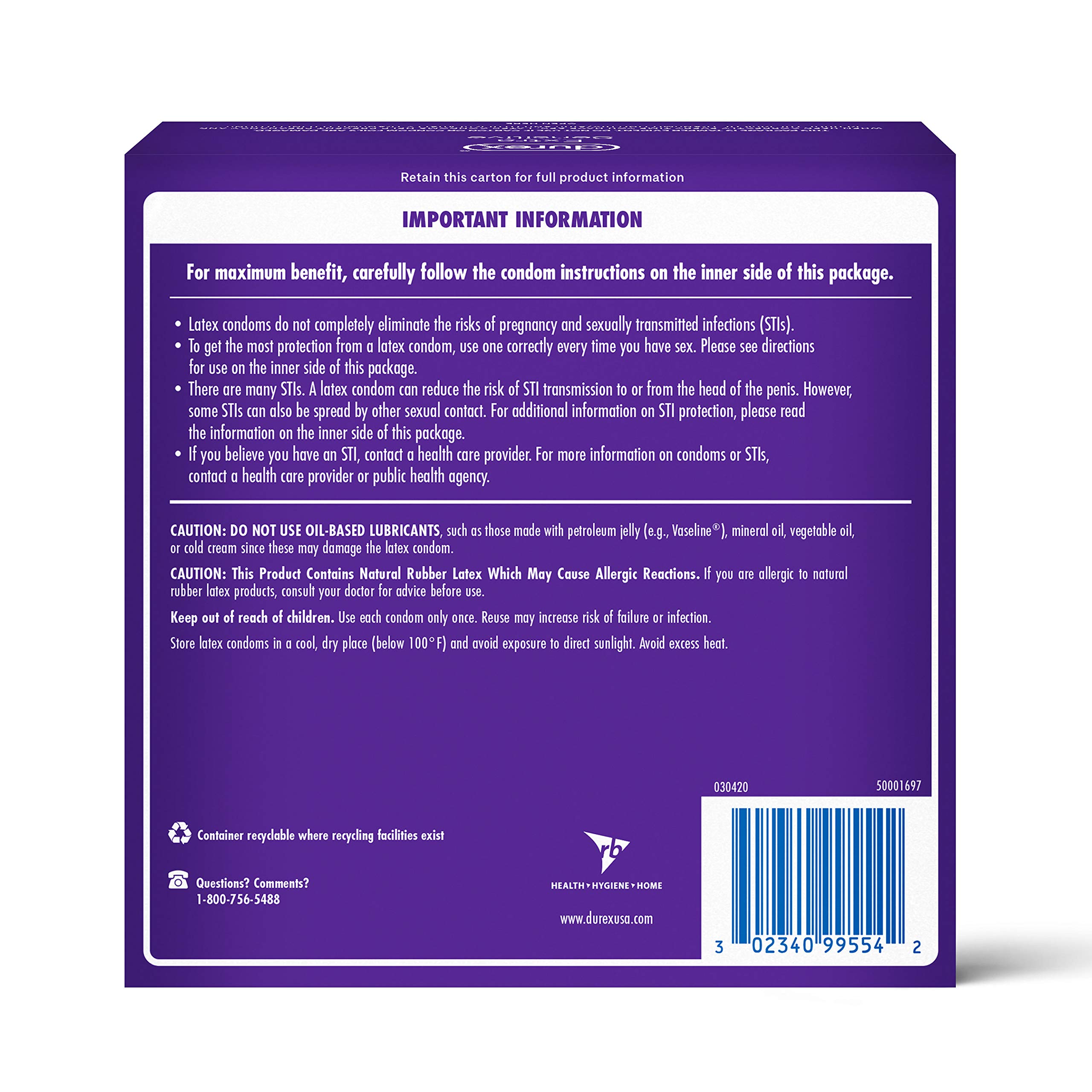 Durex Extra Sensitive Condoms, Ultra Thin, Lubricated Natural Rubber Latex Condoms for Men, FSA & HSA Eligible, 42 Count (Pack of 2)