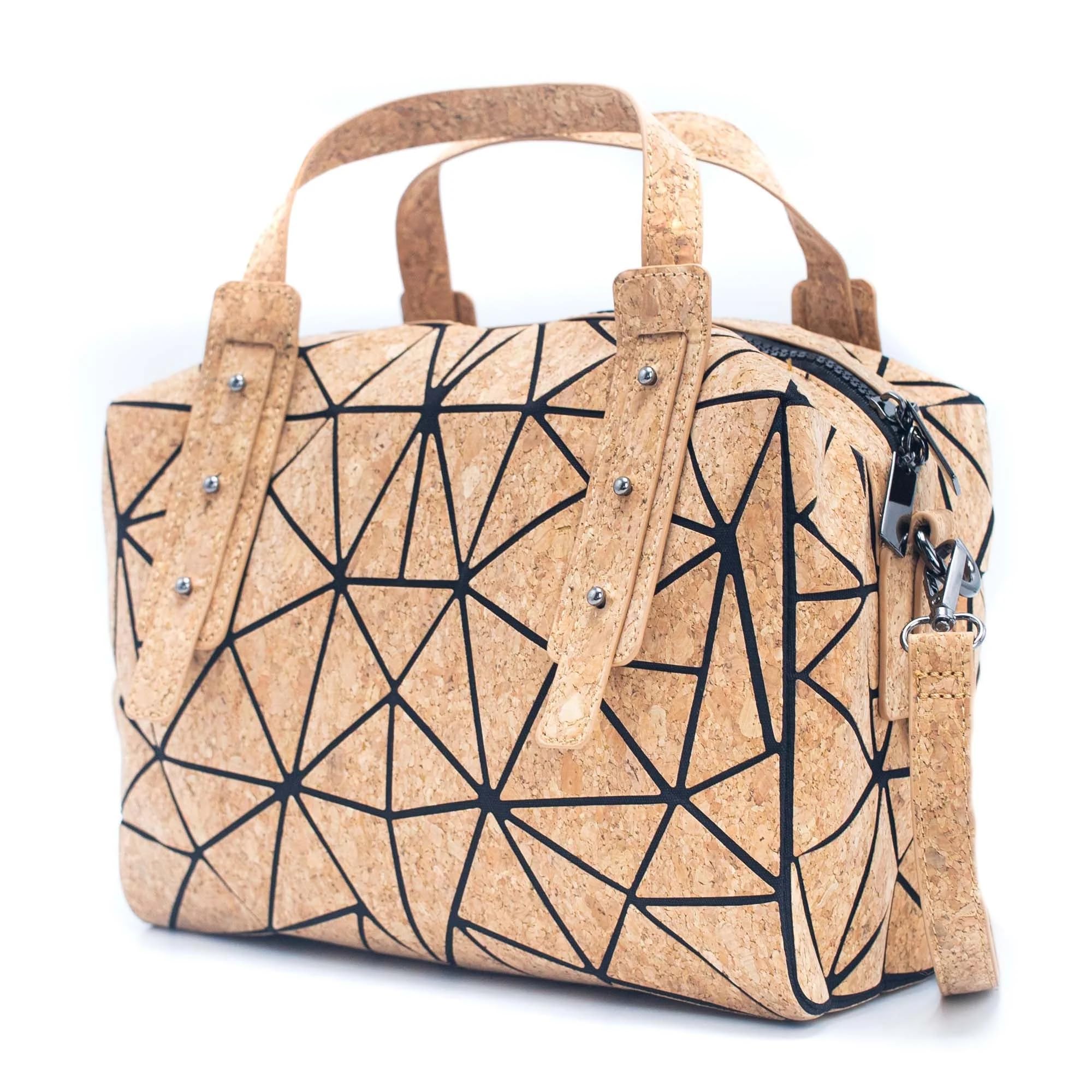 K KALISHKA'S STORE Geometric Cork Handbag for Women | Bag-2062