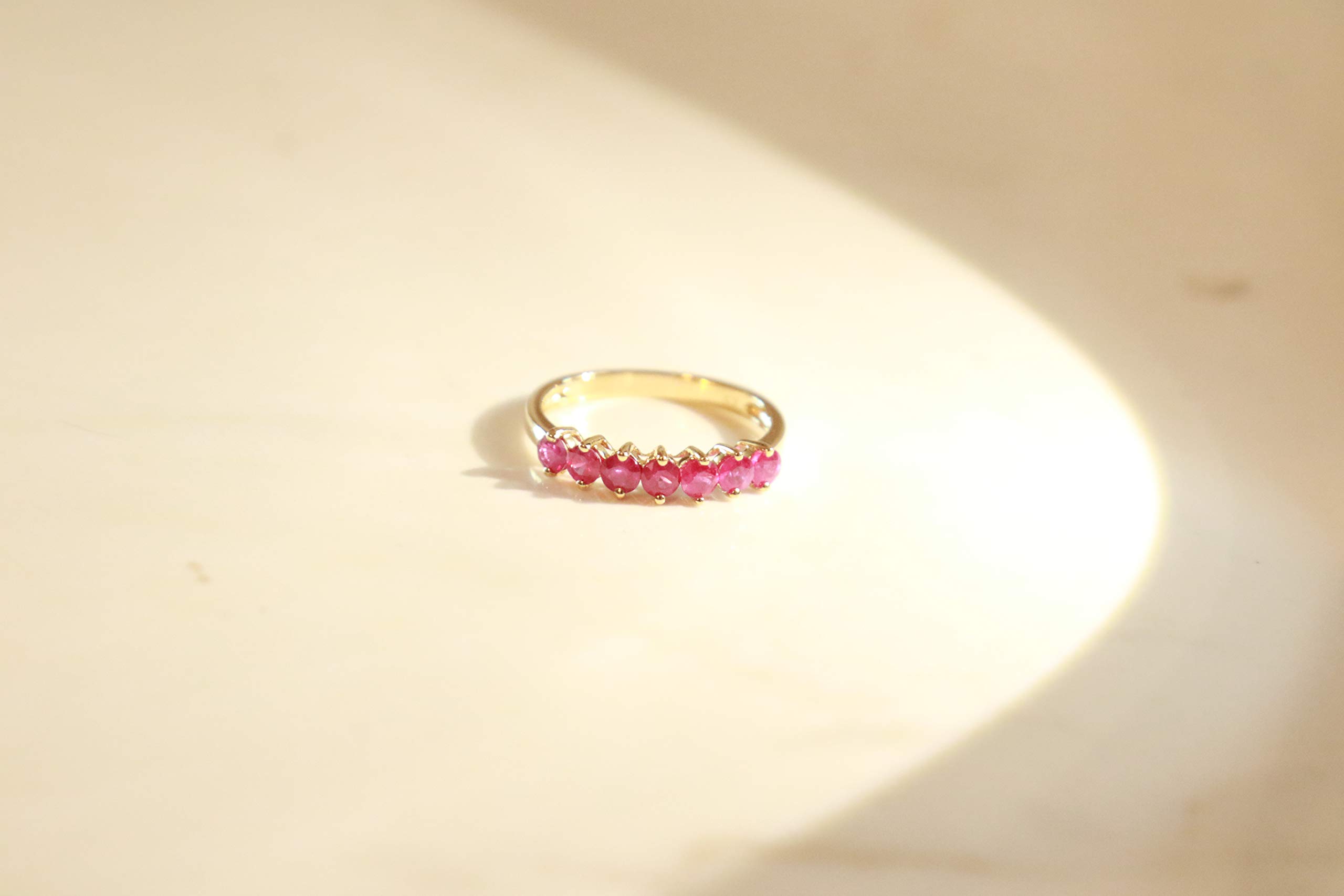 Gin & Grace 14K Yellow Gold Mozambique Genuine 1.74 Ct Ruby Ring for women | Ethically, authentically & organically sourced (Round) shaped Ruby hand-crafted jewelry for her