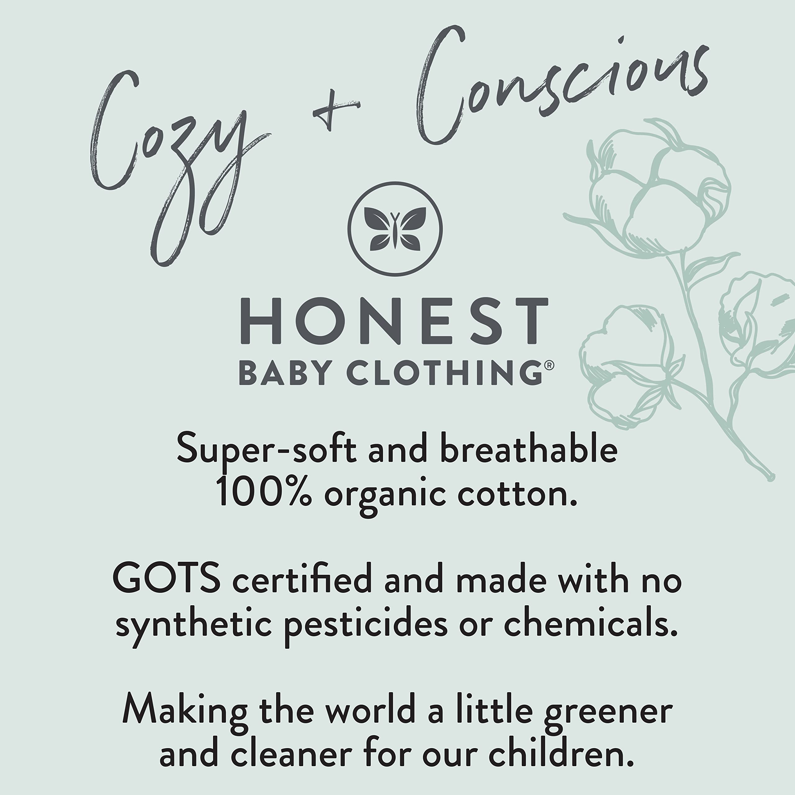HonestBaby 2-Pack Organic Cotton Fitted Crib Sheets, Pattern Play/Heather Gray, One Size