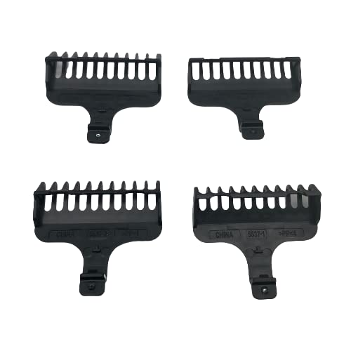 Wall Replacement T Blade Beard Stubble Guard Guide Comb Set 1/16 1/8 3/16 1/4 02144 for Wahl All in One Lithium Ion Trimmer (See Details for Compatible Models)