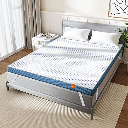 Maxzzz 3 Inch Mattress Topper Full Size Memory Foam Gel Infused Toppers, High Density Firm Mattress Pad with Removable Soft Cover, Certipur-Us & Oeko-Tex Certified