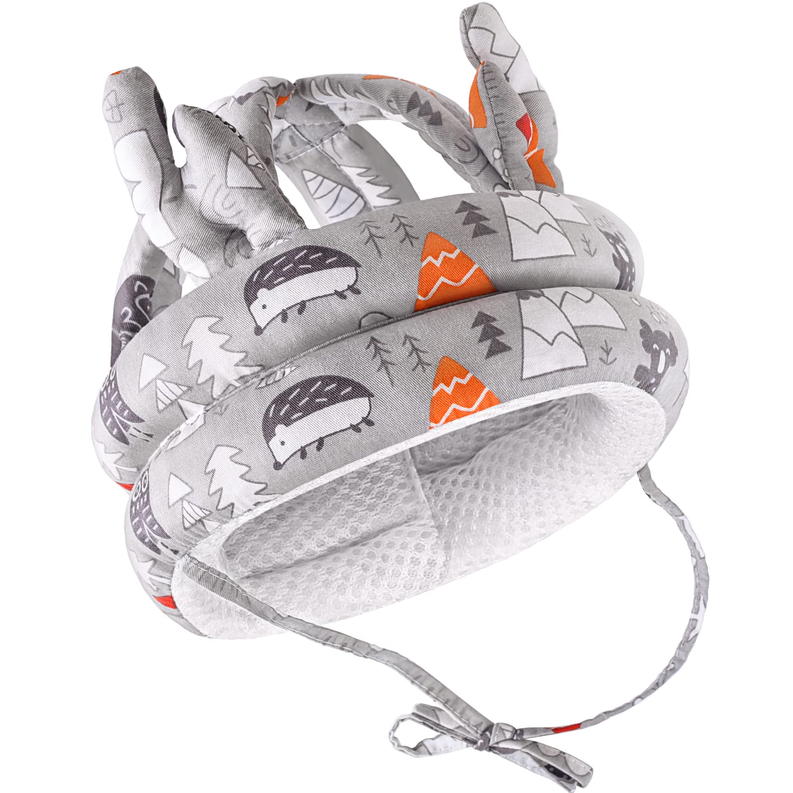 Head Protector for 1-2 Years Baby, Safety Anti Collision Helmet for Infant Toddler, Adjustable Helmet for Baby Crawling Walking Running, Protective Headguard Head Bumper (Gray Forest)