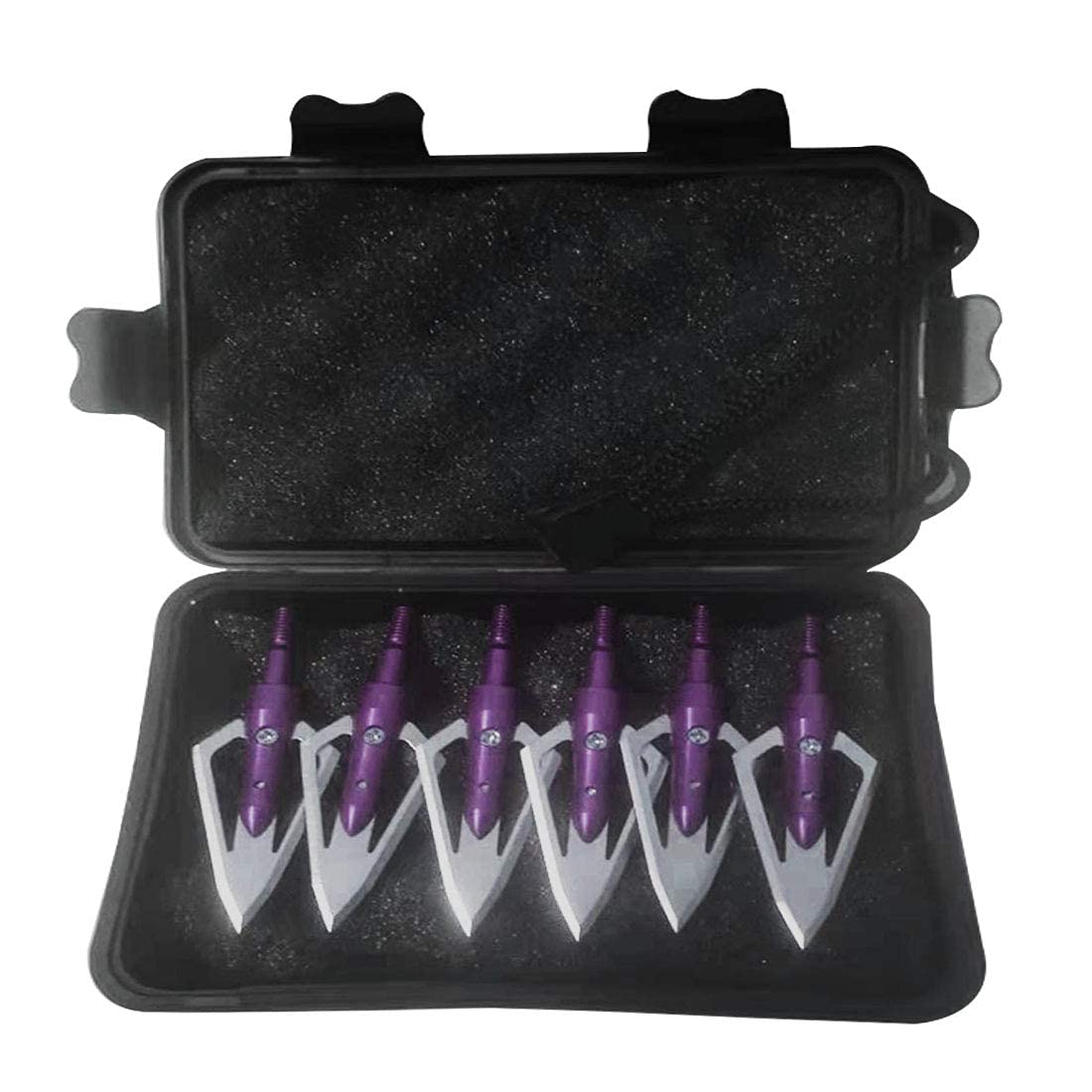 EOOENOON Hunting Broadheads 100 Grain, Archery Broadheads Screw-in Arrow Heads Arrow Tips Compatible with Traditional Bows and Compound Bow,6pack