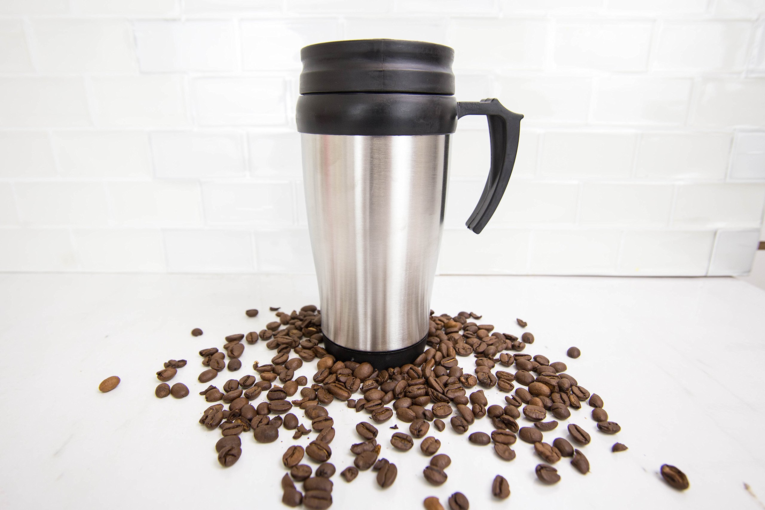 Home Basics VF00178 Stainless Steel Travel Coffee Mug, Silver