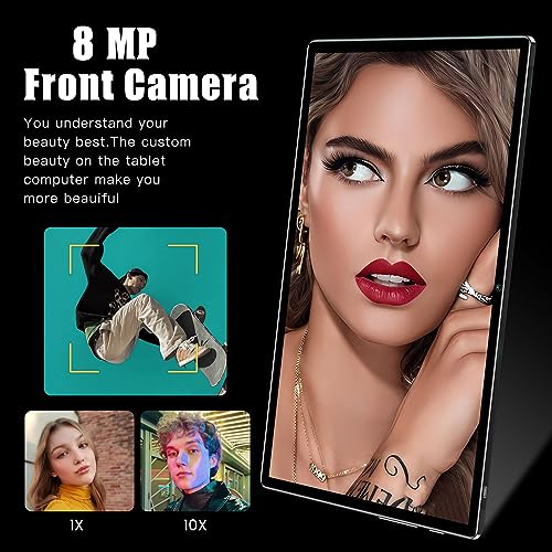 fannay Tablet PC, 100‑240V 5.0 10.1 Inch Tablet 7000mAh 2 in 1 Dual Speakers 8GB 256GB for Android 12.0 for Travel (US Plug)