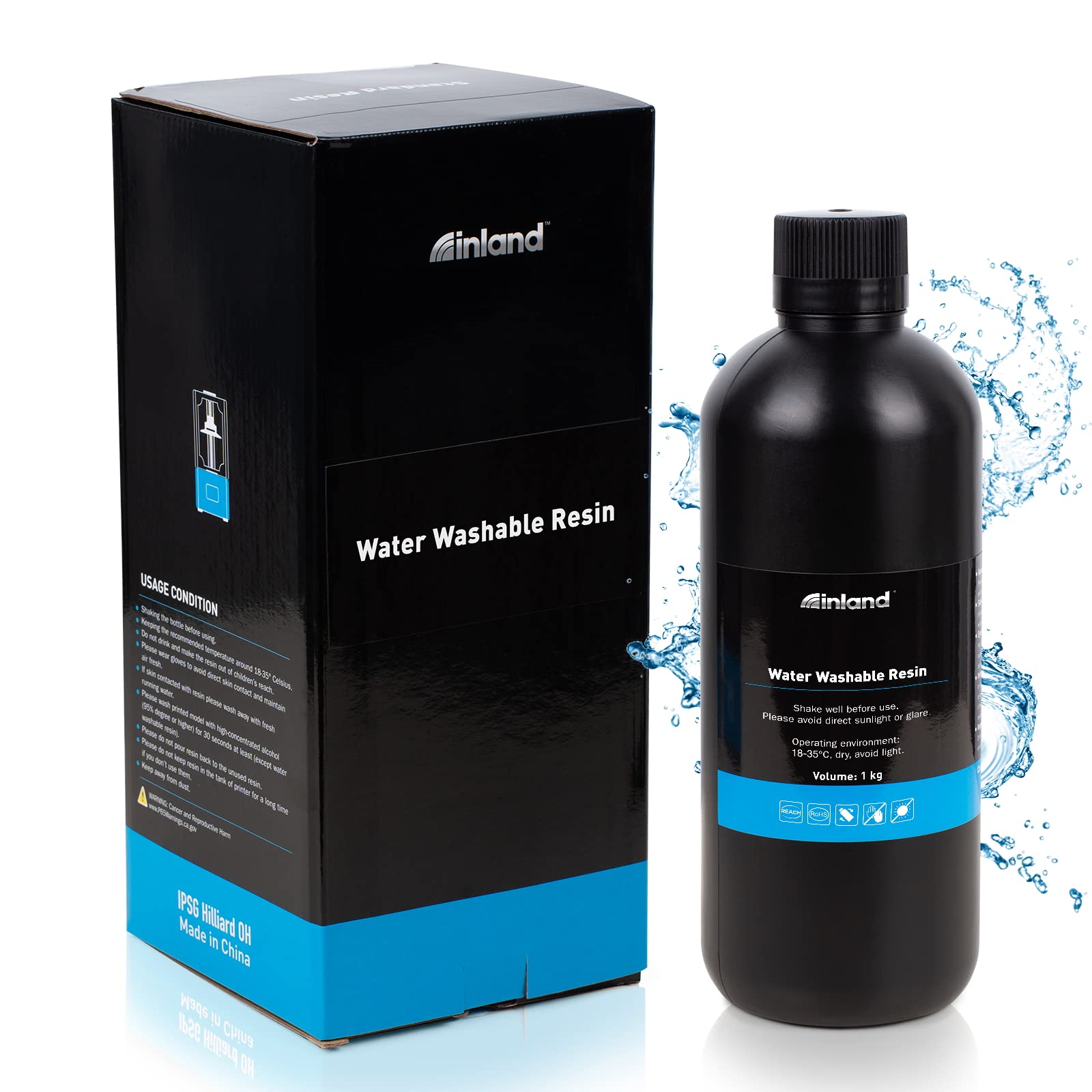 Water Washable 3D Printer Resin - 405nm Water Wash Resin, Low Odor LCD UV Curing 3D Printing Resin β Easy to Clean Photopolymer Resin for SLA 3D Printer (Grey, 1KG)
